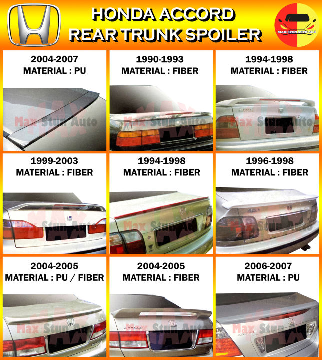 HONDA ACCORD REAR TRUNK SPOILER DUCKTAIL ACCORD REAR ROOF SPOILER MG ...