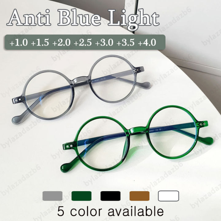 Small Round Frame Reading Glasses Anti Blue Light Presbyopic Eyeglasses ...