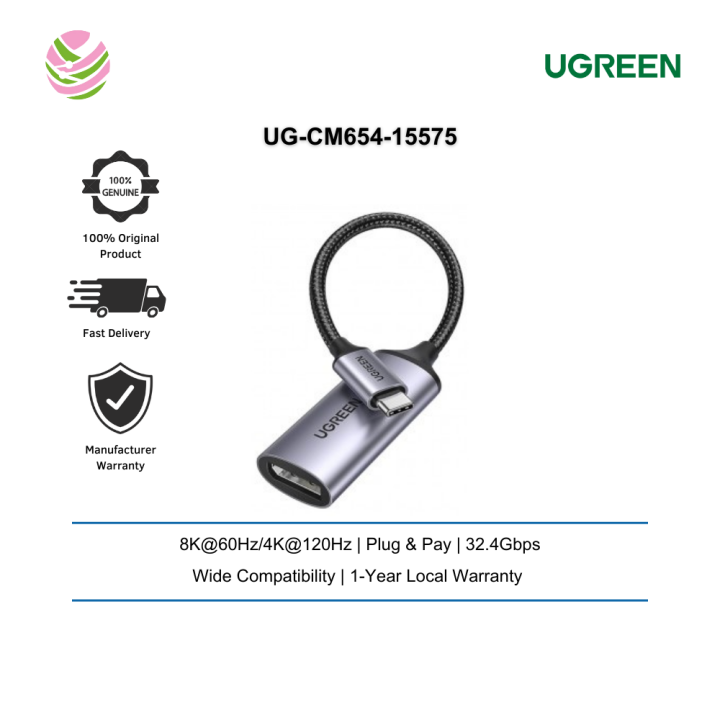 UGREEN ADAPTER USB-C TO DP 1.4 FEMALE CONVERTER 8K@60HZ/4K@120HZ UG ...