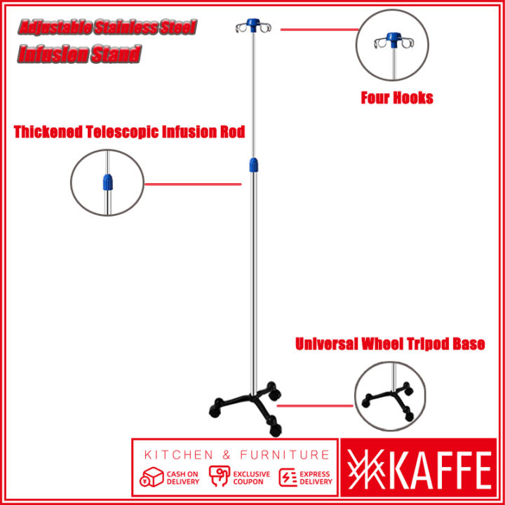 Adjustable Infusion Stand Stainless Steel Portable Infusion Stand IV ...