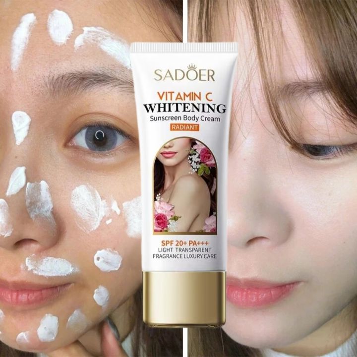 Fast Whitening Body Makeup Cream Vitamin C Lazy Cream SPF20 Refreshing and not Greasy ...