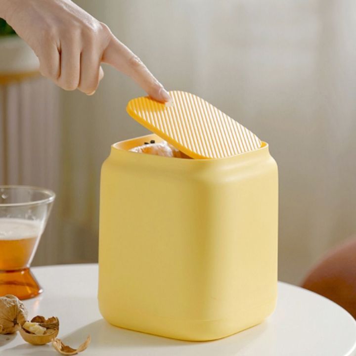 VGFD Creative Cute Press Flip with Lid Garbage Storage Box Waste Bins ...