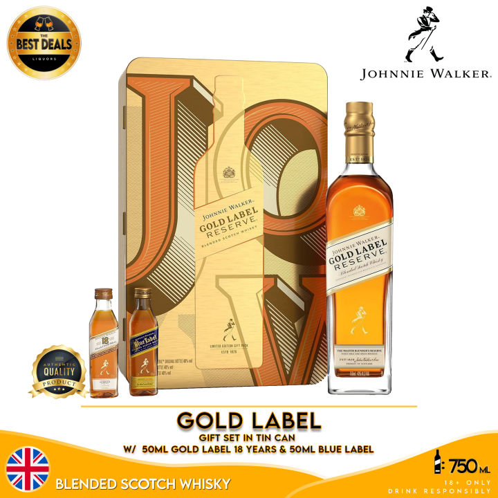 Johnnie Walker Gold Label Reserve 700 ml Gift Pack with Rock Glass ...