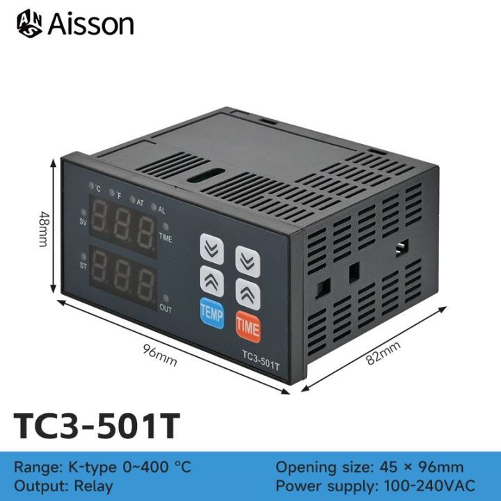 TC3-401T PID Temperature Controller Timer Thermometer Integration Control Instrument Relay K ...