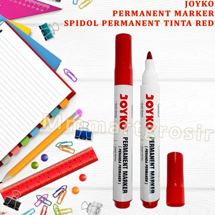 Joyko / Spidol Permanent Tinta Merah / Permanent Marker / PM-19 ...