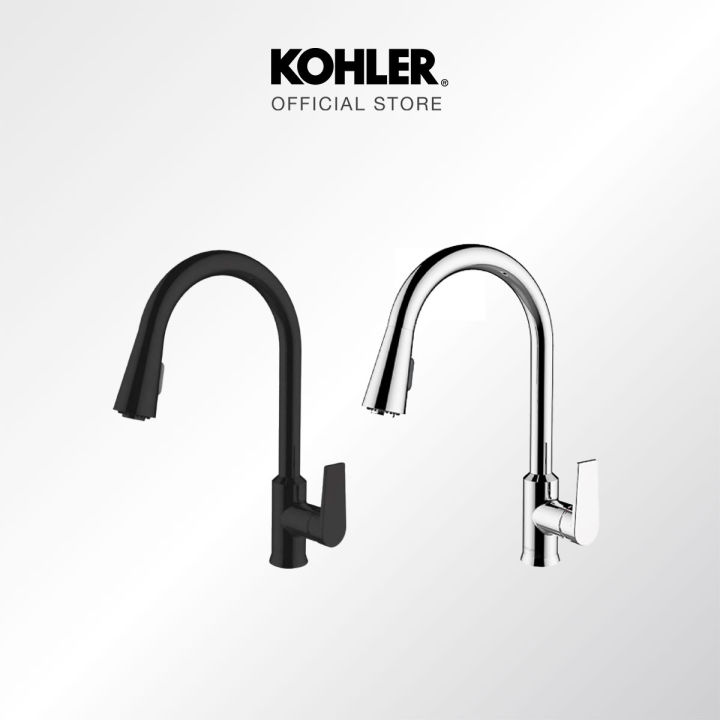 KOHLER Taut Kitchen Faucet with Pull-Down Spout with Multi-spray Mode ...