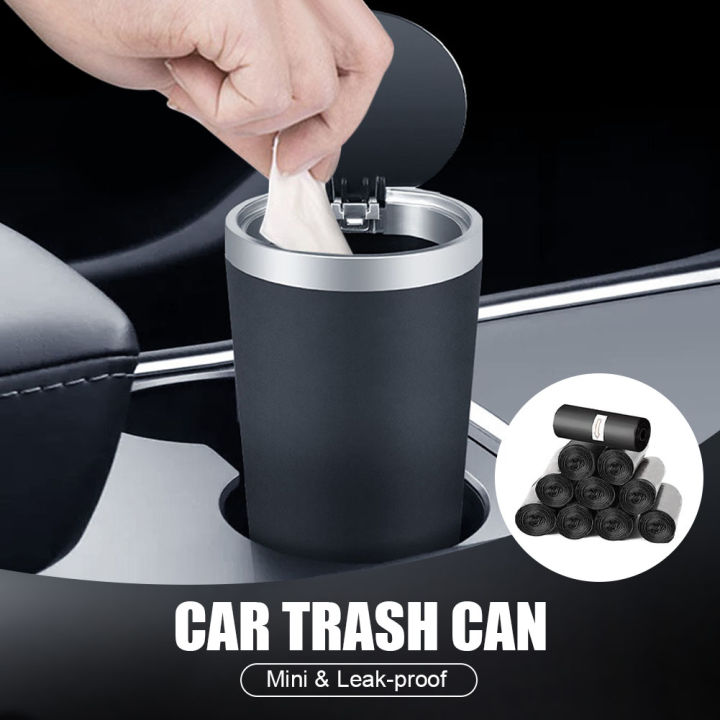 FUVOYA【Ready Stock】Mini Car Trash Can Cup Holder Trash Bin with Lid ...