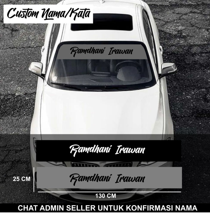 sticker cutting custom nama kaca depan mobil | Lazada Indonesia