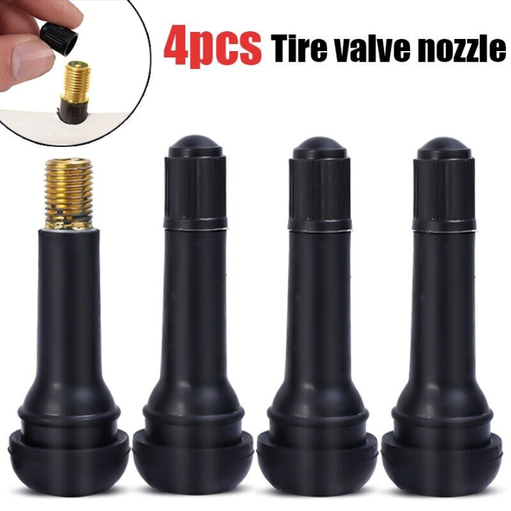 4Pcs Car Vacuum Tire Valve Car Tubeless Valve TR414 Valve Nozzle with Valve Core for Auto ...