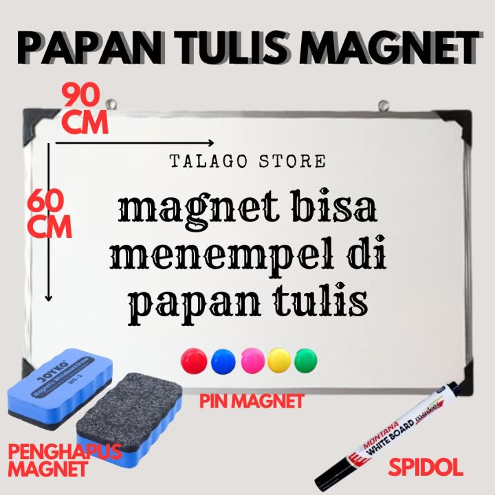 Papan Tulis Magnet - Papan Tulis - Whiteboard - Papan Tulis 60 cm x 90 cm free spidol+ penghapus ...