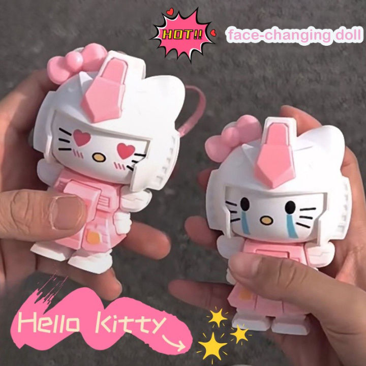 Mới dễ thương MECHA Hello Kitty đồ chơi thay đổi khuôn mặt hoạt hình KT ...