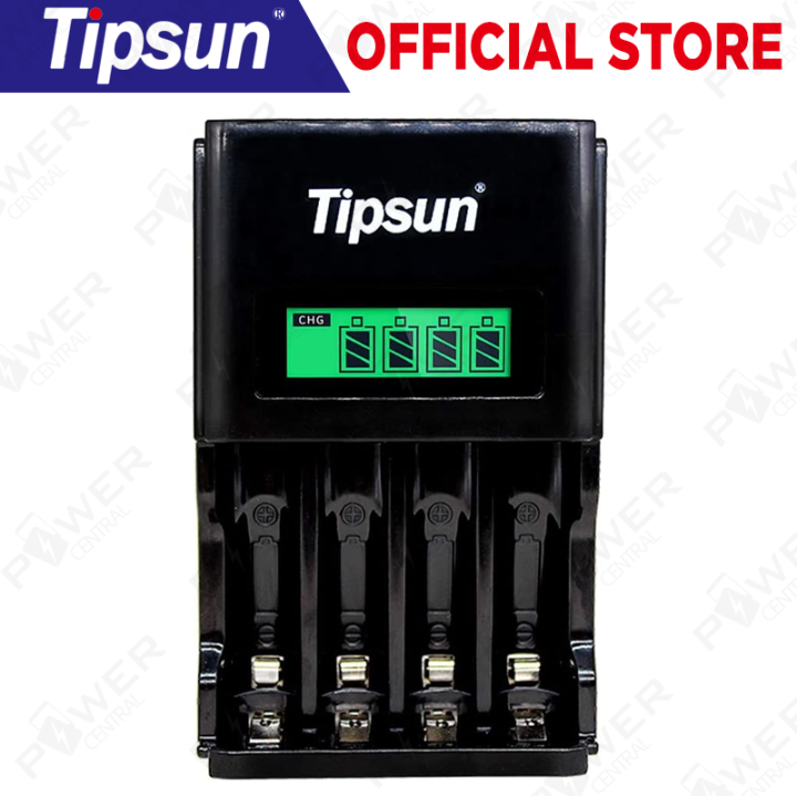 Tipsun 4 Slot Smart Fast Charger for Rechargeable AA and AAA Battery w ...
