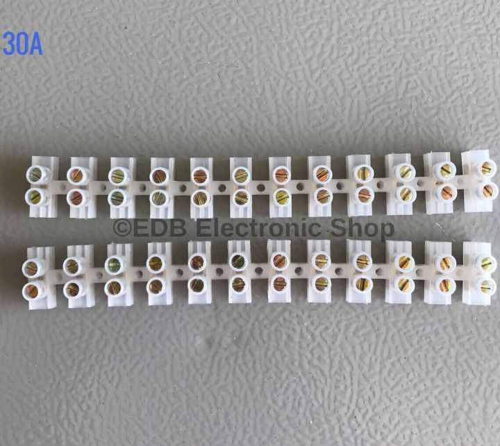 2 Pcs. Terminal Block 30A 380V 12 way Terminal Block / Barrier Screw ...