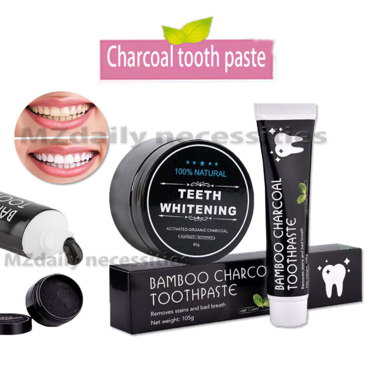 DM ( 2 in 1 ) Bamboo Charcoal Teeth Whitening Toothpaste 105g + Teeth ...