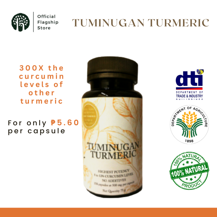 Hineleban Farms Tuminugan Turmeric 150 caps Highest Curcumin | Lazada PH