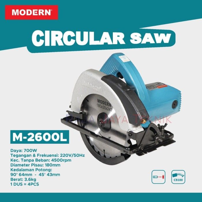 Mesin Potong Kayu Circular Saw MODERN M2600L 7 inch Laser / Gergaji ...
