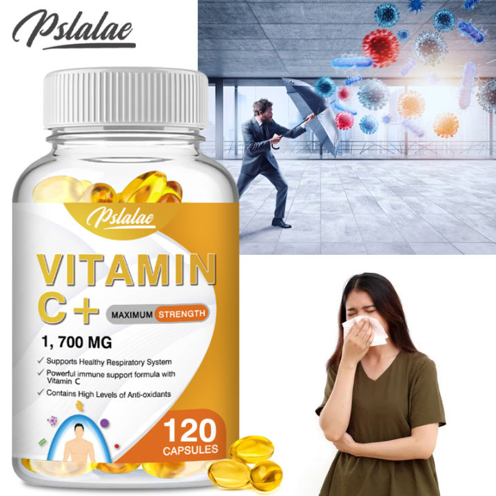 Pslalae High Strength Vitamin C 1,700 mg - High Level Antioxidant Multi ...