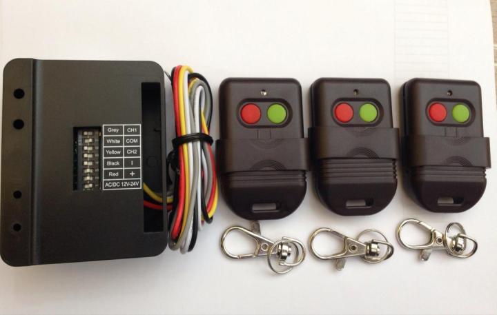 Autogate 2-Channel 433Mhz Remote Control Set with 1 Unit Receiver + 3 ...