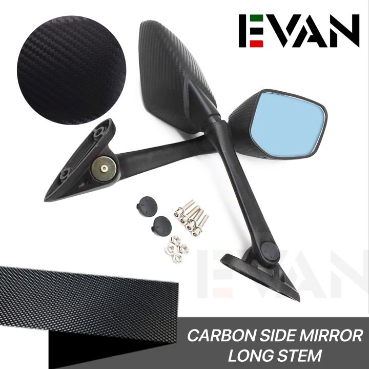 Carbon Side Mirror Long Stem White Glass For Nmax Pcx ADV Side Mirror ...