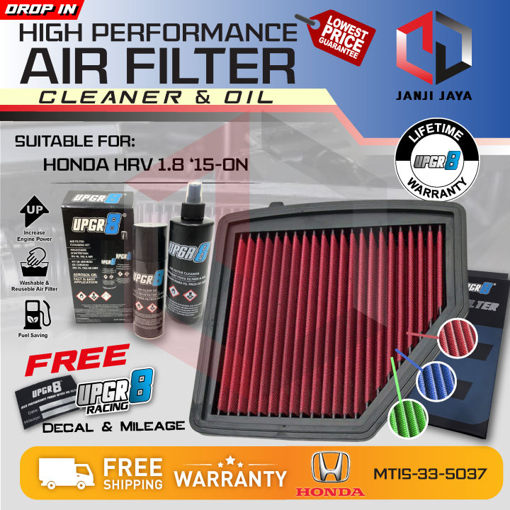 MTIS UPGR8 Drop In Engine Air Filter Honda HR-V HRV 1.8L 2016-2020 High ...