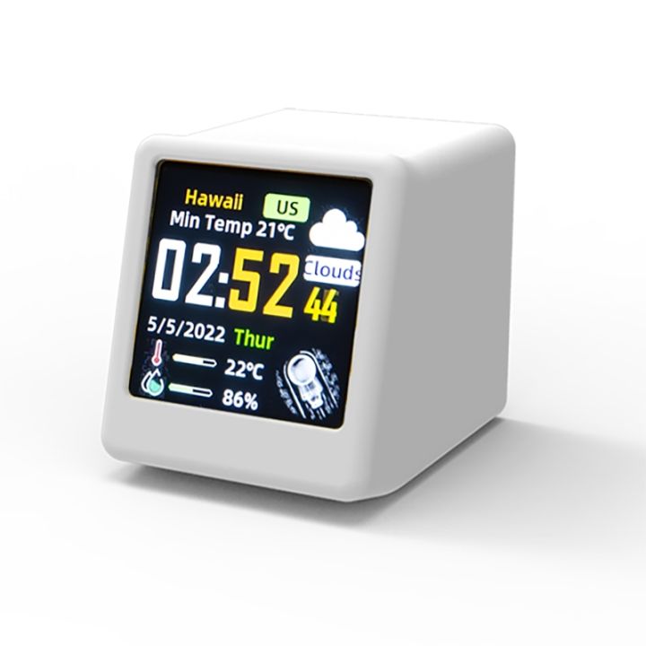 Smart WIFI Desktop Clock Small TV Temperature Humidity Weather Clock 1. ...