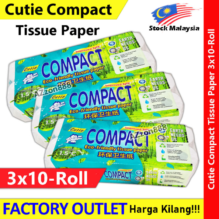 Cutie Compact Toilet Tissue Rolls Kertas Tisu DWI Lapisan Twin Ply Tissue Cutie Compact Toilet ...