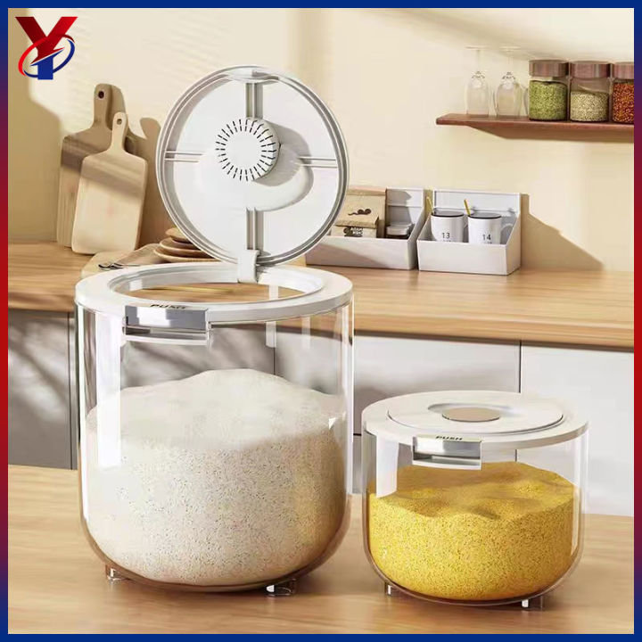 10KG-15kg Rice Dispenser and Storage with measuring cup sealed grain ...