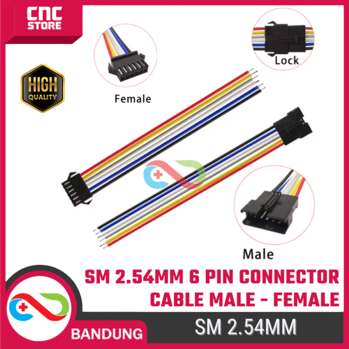 Kabel SM 2.54mm 6 Pin - Connector Wire Male – Female untuk Arduino ...