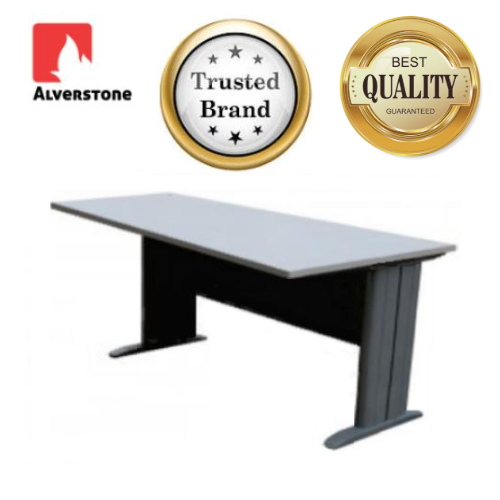 Alverstone 120 x 60 cm Office Table - Heavy Duty, Black Steel Legs ...