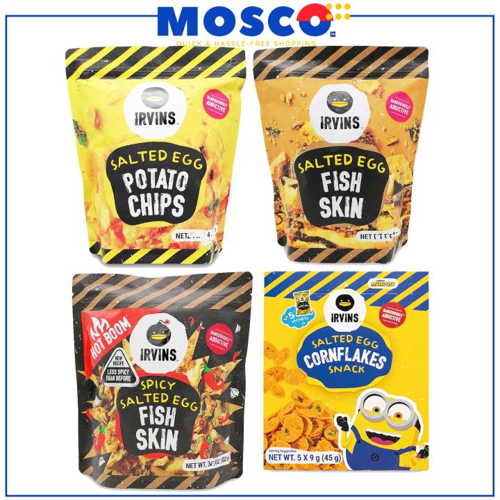 Irvins Salted Egg Potato Chips 210g♦ Fish Skin 210g♦ Hot Bomb 95♦ ...