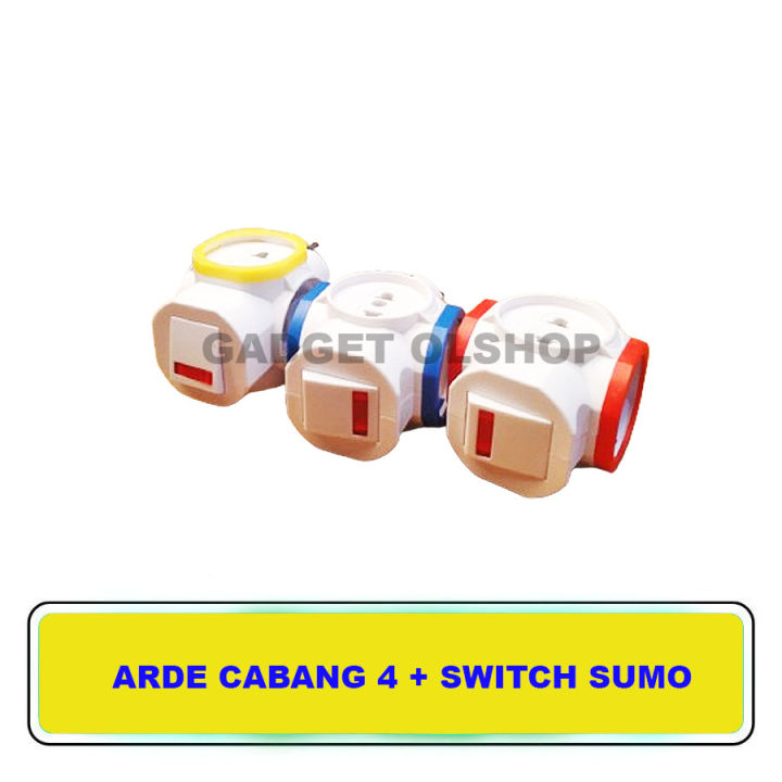 Steker Stop Kontak Multi Colokan T ARDE CABANG 4 SUMO + JUMBO | Lazada ...