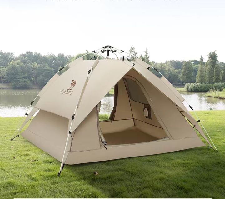 CAMEL CROWN 3-4 People Outdoor Tent Thickened Portable Fully Automatic Pop-up Camping Field ...