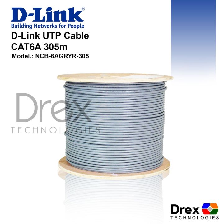 D-Link UTP Cable Cat6A 23AWG 305m 1000FT Ethernet Cable Cat6A- Grey | Lazada PH