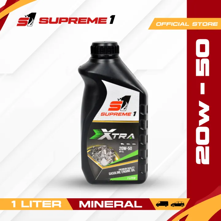 Supreme 1 Xtra 20w-50 SL 1 LITER Gasoline (ENGINE OIL) | Lazada PH
