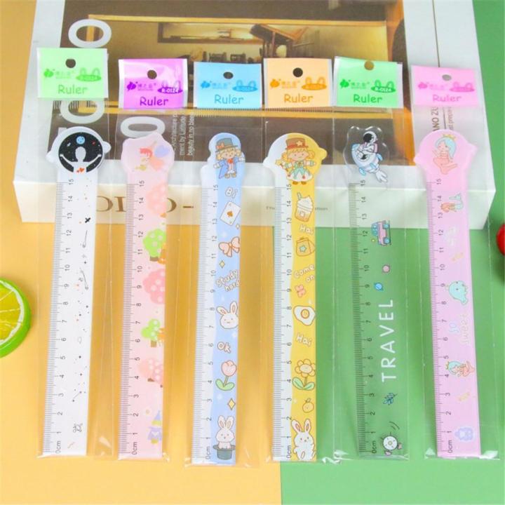 15cm Acrylic Cartoon Straight Ruler Transparent Plastic Ruler Drawing ...