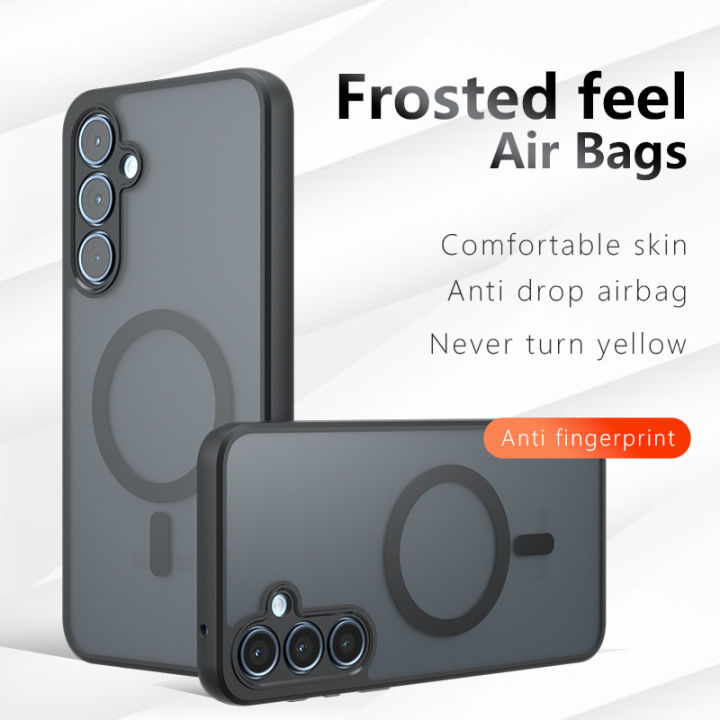 Luxury Matte Magsafe Magnetic Phone Case For Samsung A55 A54 A35 A34 A25 A24 A15 A14 5G Anti ...