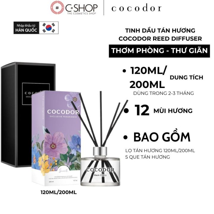 Lọ tán hương tạo hương thơm và khử mùi không gian phòng Cocodor Reed ...