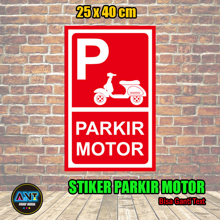 Cetak Print Stiker Vinyl Parkir Motor sticker 25x40 cm | Lazada Indonesia