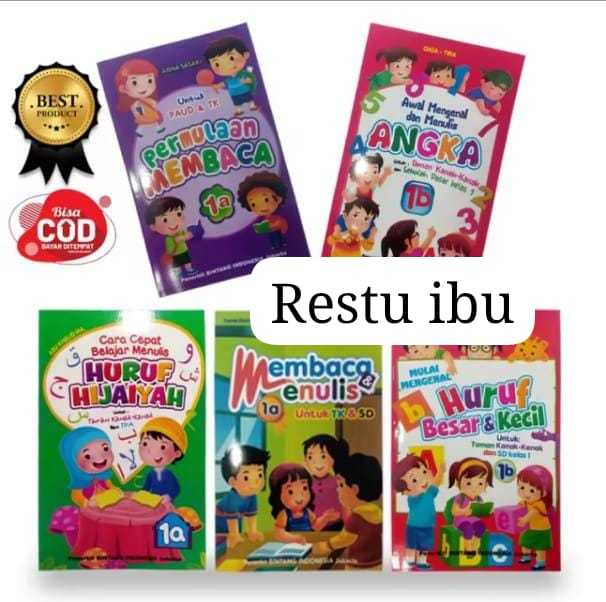 Paket 5 pcs Buku Panduan Belajar Membaca/Buku Pintar Membaca untuk anak ...