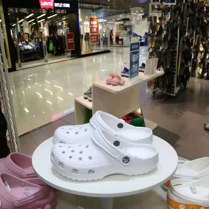 Genuine 100% Crocs couple sandals solid color official crocs sandals ...