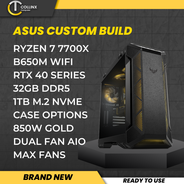 [ PC BUILD B ] AMD RYZEN 7 7700X CPU Desktop Package with RTX GPU / TUF ...