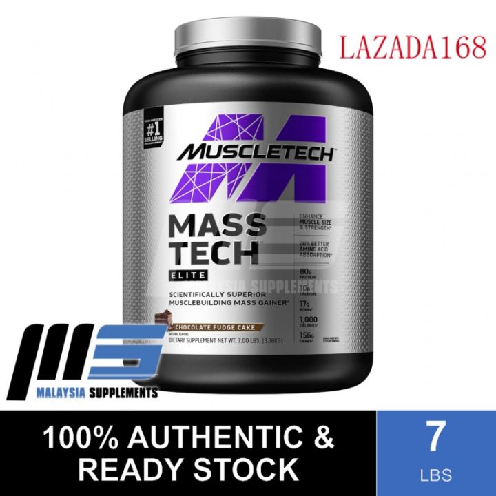 MuscleTech Mass Tech Elite 7lbs Whey Protein Powder + Muscle Builder ...