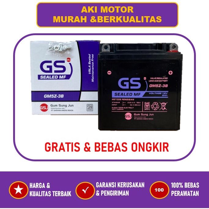 Aki Motor Suzuki Smash Lama & Shogun Lama GM5Z-3B | Lazada Indonesia