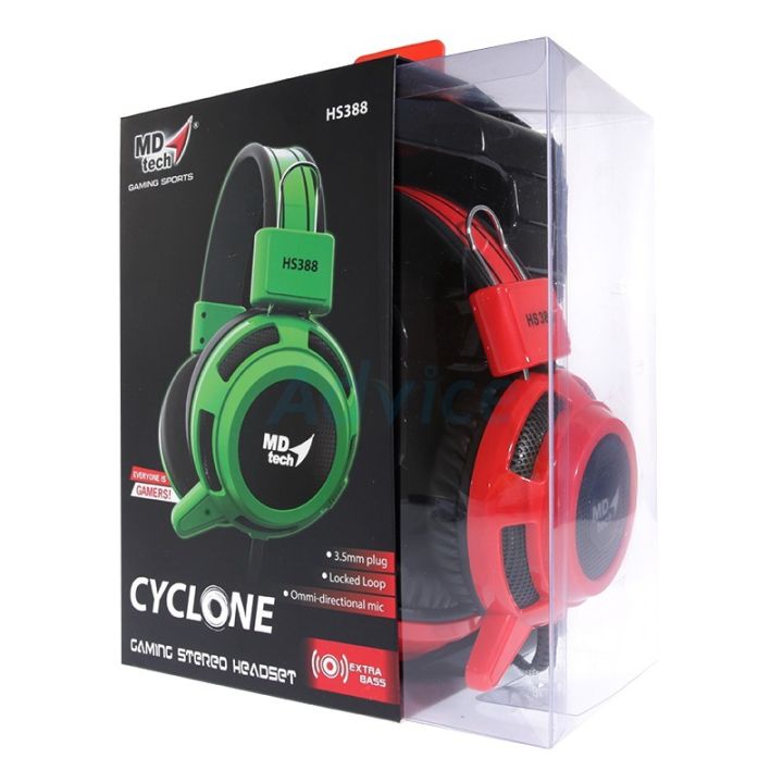 หูฟังเกมมิ่ง HeadSet MD-TECH CYCLONE (HS388) | Lazada.co.th