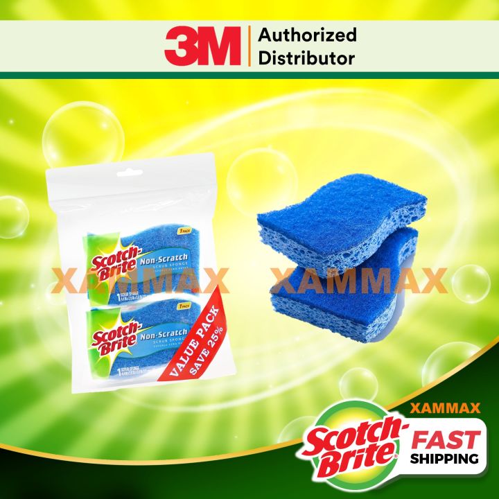 3M Scotch Brite Non-Scratch Scrub Sponge Value Pack (2pcs/pack) | Lazada