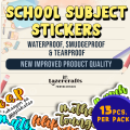 13 pcs. Aesthetic School Subjects Sticker Labels Notebook Labels ...