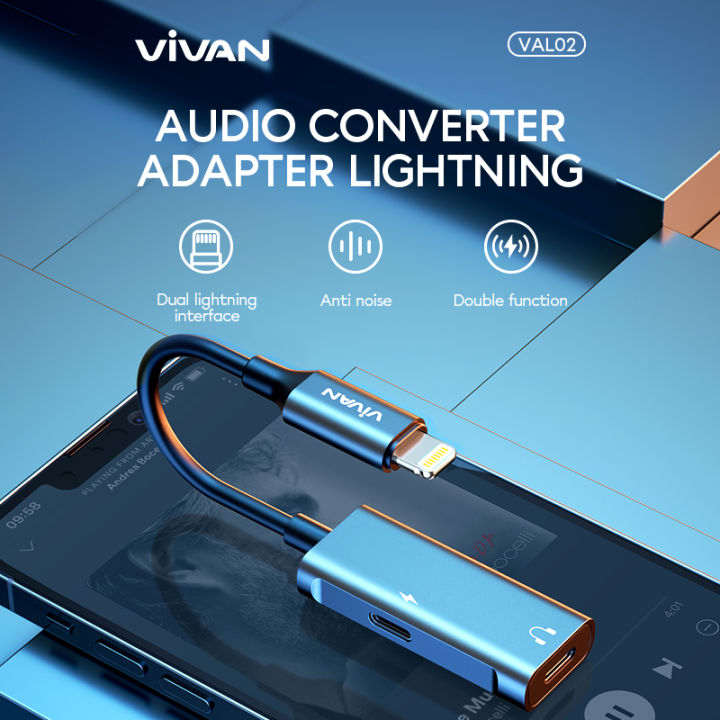 VIVAN VAL02 Audio Converter Adapter Dual Lightning Interface Noise ...