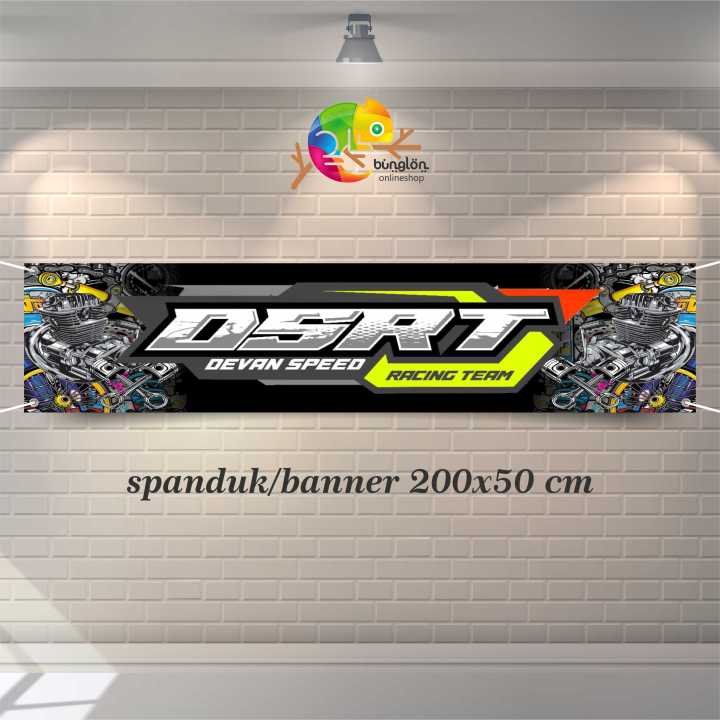 Spanduk Banner 200x50 Bengkel Racing Hitam Keren Custom Desain | Lazada ...