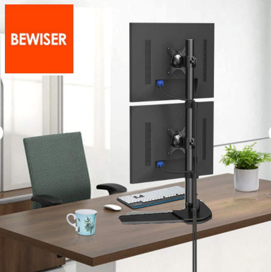 BEWISER MB2 ขาตั้งคอม 2-3แนวตั้ง จอมอนิเตอร์14"-32" รุ่นฐานตั้งโต๊ะ ยึด ...