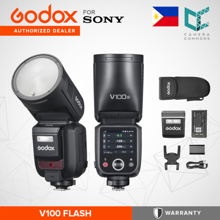 Godox V100 Flash for Sony ADI / P-TTL 100W Round Head Design LED Touch ...